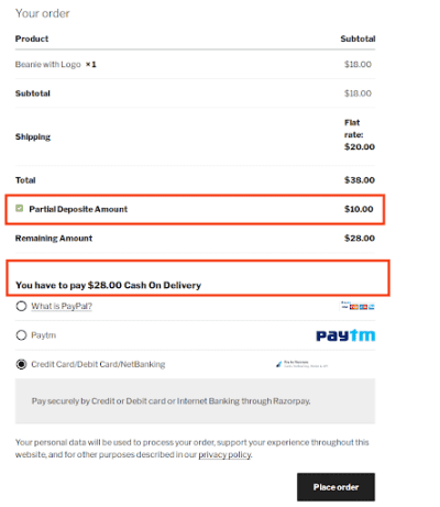 How To Setup WooCommerce Partial COD For Your Store | WP Swings