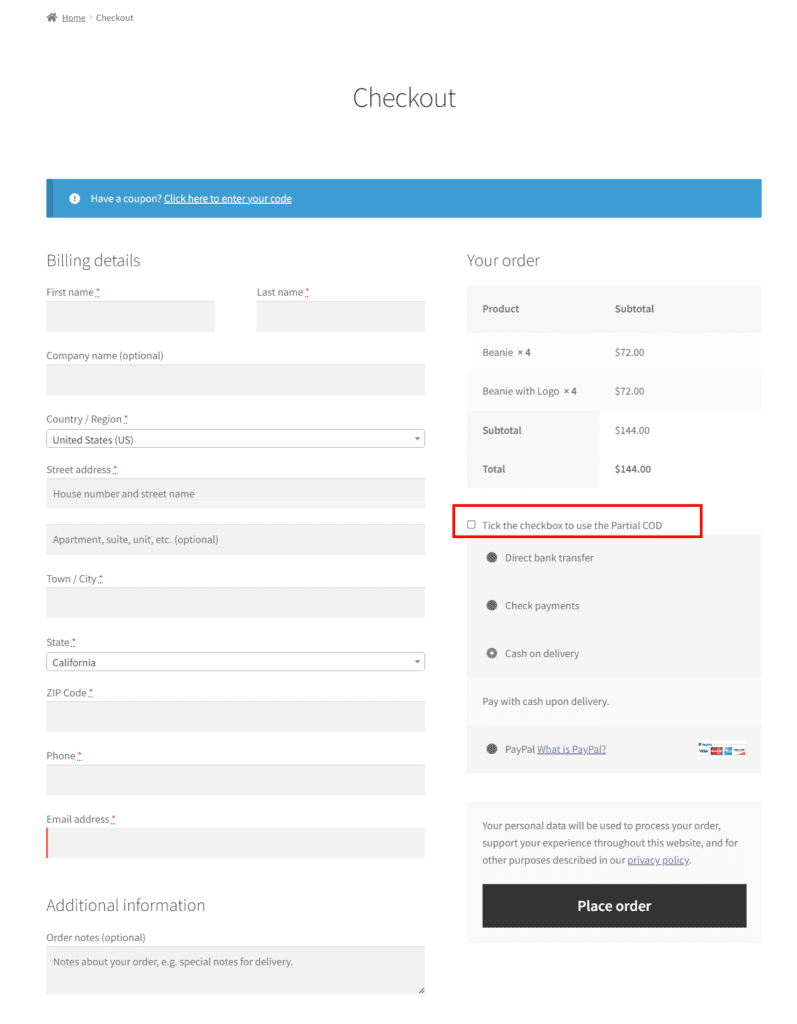 How To Setup WooCommerce Partial COD For Store? | WP Swings